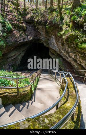 The stairs into the entrance at Mammoth Caves Stock Photo - Alamy