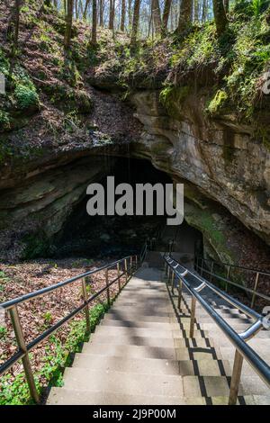 The stairs into the entrance at Mammoth Caves Stock Photo - Alamy