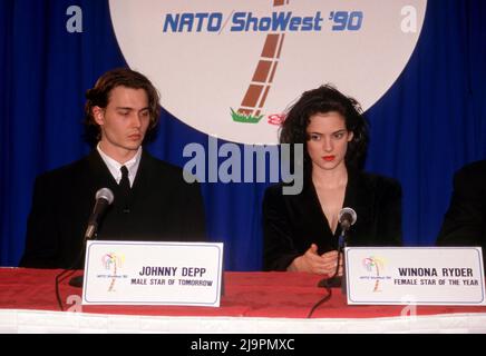 Winona Ryder at the 1990 ShoWest Awards on February 8, 1990 Credit ...