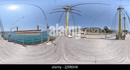 360° view of Tivat, training ship Jadran - Alamy
