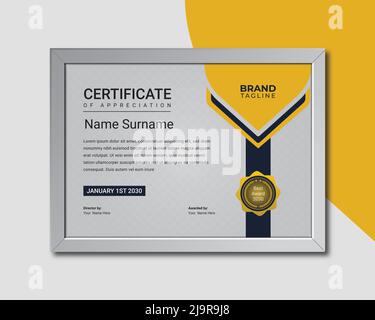Qualification certificate vector modern template with polygonal ...
