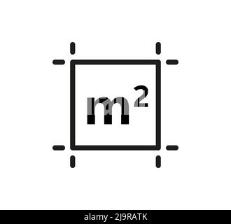 Square Meter icon. M2 sign. Flat area in square metres . Measuring land ...