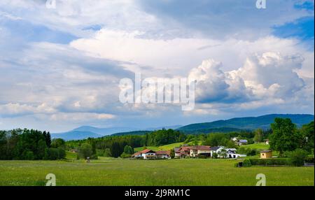 Little village Althutte in the Bavarian Forest. Germany, Bavaria Stock ...