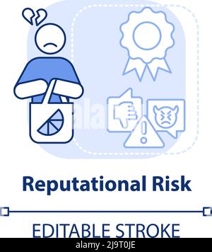 reputational risk line icon, outline symbol, vector illustration ...