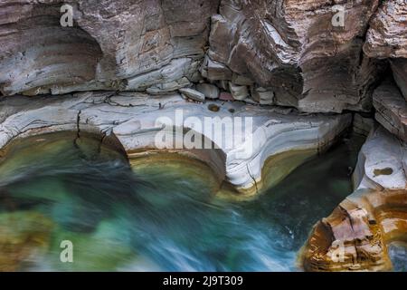 Sacred Dancing Cascade in McDonald Creek in Glacier National Park ...