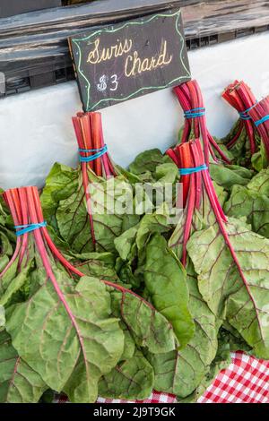 Issaquah, Washington State, USA. Bundles of Swiss Chard for sale at a ...