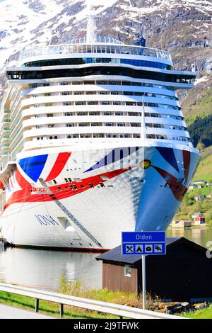 Olden village cruise port in Stryn Municipality in Vestland county ...