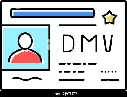 dmv driver license requirements color icon vector illustration Stock ...