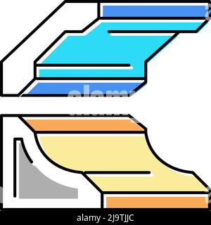 skirting corner color icon vector. skirting corner sign. isolated ...