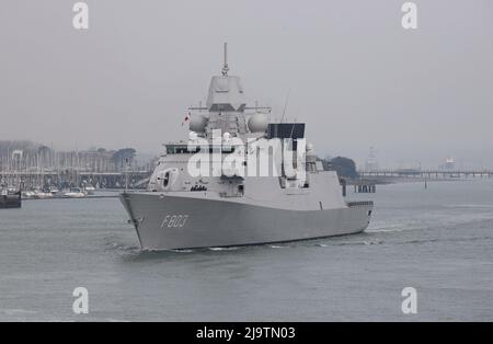 The Royal Netherlands Navy frigate HNLMS TROMP arriving at the Naval ...