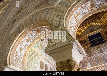 Royal Alcázar of Seville, a walled palatial complex built in different ...