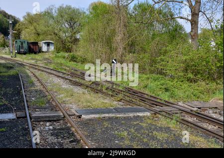 Steyrtalbahn, Schmalspurbahn, Weiche, Grünburg, Bahnhof, Gleis, Gleise ...
