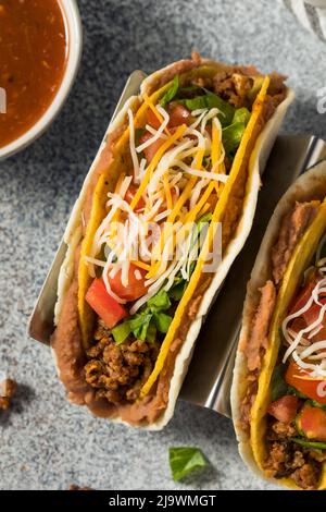 Homemade Double Stuffed Beef Tacos with Hard and Soft Shells with ...