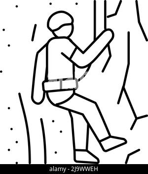 abseiling extreme sport line icon vector illustration Stock Vector ...