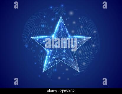Star 3d polygonal symbol for landing page template. Low poly Feedback ...