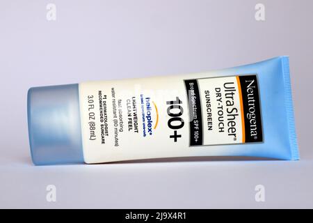 NEUTROGENA Ultra Sheer Sunscreen Broad Spectrum SPF 100+ Stock Photo ...