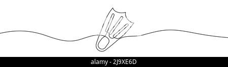 Continuous line drawing of flippers. Flippers one line icon. One line ...