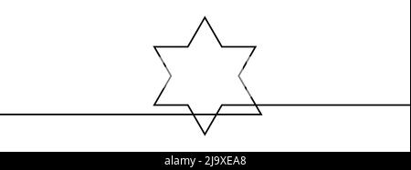 Continuous line drawing of star of David. Star of David line icon. One ...