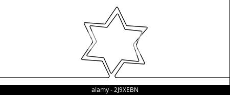 Continuous line drawing of star of David. Star of David line icon. One ...