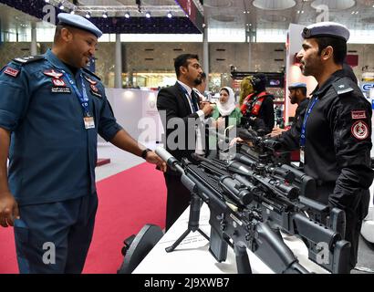 Doha, Qatar - 25th May 2022: The gold Falcon sculpture, by Tom Claassen ...