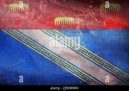 Top view of flag Ardennes, France. French patriot and travel concept ...