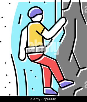 canyoning extreme sport color icon vector illustration Stock Vector ...