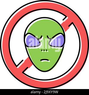 spaceship with symbol of ban vector illustration Stock Vector Image ...