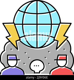 large scale conflict and wars social problem isometric icon vector ...