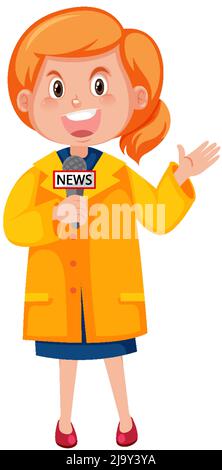Female news reporter cartoon character illustration Stock Vector Image & Art - Alamy