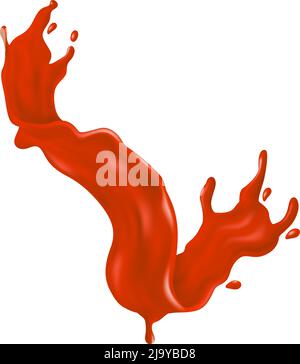 Realistic tomato juice drop splash composition isolated on blank ...
