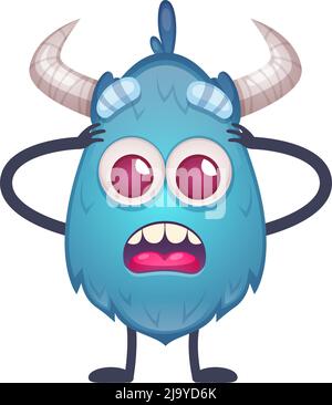 monster blue head funny emoticon smiley Stock Vector Image & Art - Alamy