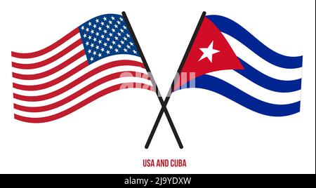 USA and Cuba flags together. Cuba and United States of America relation ...