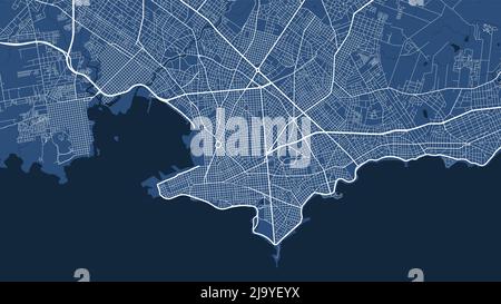 Vector map of Montevideo, Uruguay. Urban city in Uruguay. Street map ...