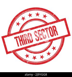 THIRD SECTOR text written on black grungy zig zag borders round stamp ...