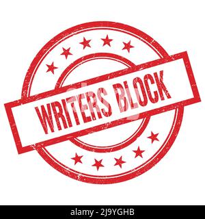 WRITERS BLOCK text written on red grungy vintage round stamp Stock ...