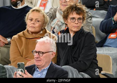 Muriel Robin and his wife Anne Le Nen in the stands during Roland ...