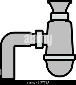 Bathroom Siphon Icon. Editable Bold Outline With Color Fill Design ...