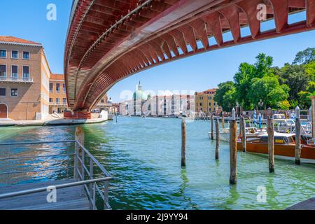 Underneath modern Constitution Bridge in Venice Stock Photo - Alamy