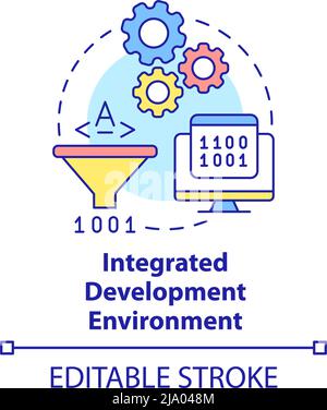 integrated development environment line icon, outline symbol, vector ...
