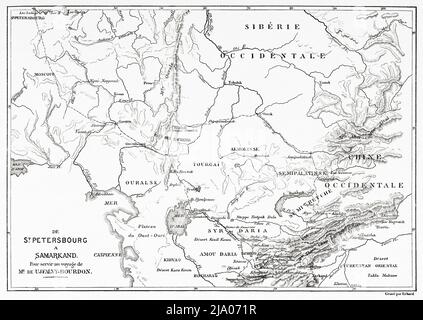 Map of the ancient silk road between China and Europe Stock Photo - Alamy