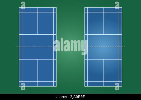 Badminton field flat design, Sport field graphic illustration, Vector ...