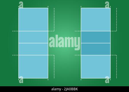 Volleyball court flat design, Volley field graphic illustration, Vector ...