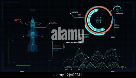 Image of scientific data processing on black background Stock Photo - Alamy