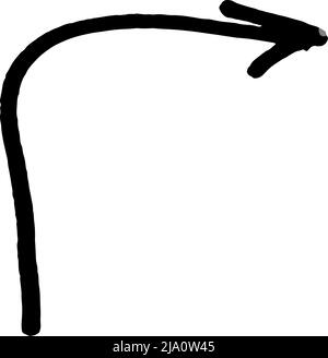 Brushstroke Arrow smooth up. Hand drawn pointer Stock Vector Image ...