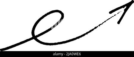 Brushstroke Arrow smooth two loop up. Hand drawn pointer Stock Vector ...