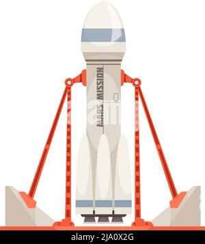 Space Rocket on launch pad. Vector rendering of 3d Stock Vector Image ...