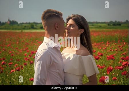 love and romance. opium. bride and groom on spring wedding. lovers in ...