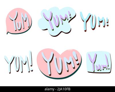 Yum! text vector typography message Stock Vector Image & Art - Alamy