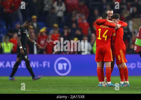 Harry Wilson of Wales celebrates after he scores his teams 6th goal ...
