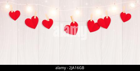 Valentines day hearts realistic composition with editable ornate text ...